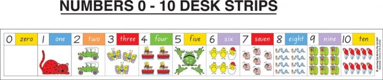 Numbers 0-10 Desk Strip 30 Pack - Teachers Bazaar : Teachers Bazaar