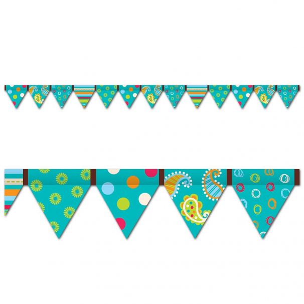 Dots on Turquoise Pennant Border - Teachers Bazaar : Teachers Bazaar