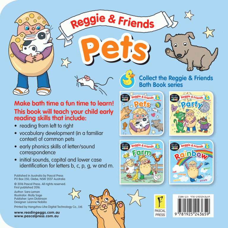 ABC Reading Eggs Reggie & Friends Bath Books- Pets - Teachers Bazaar ...