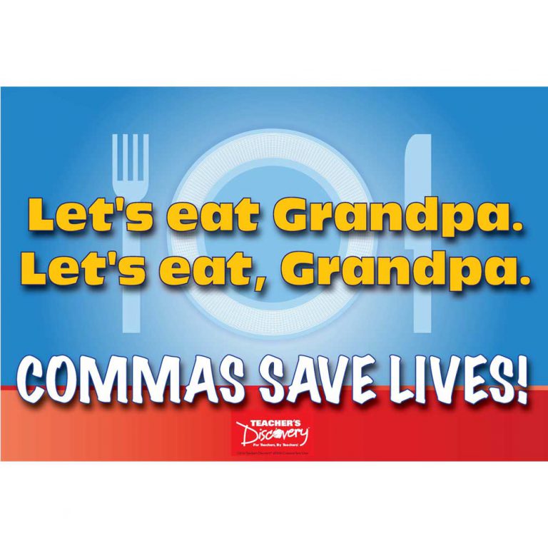Commas Save Lives Poster - Teachers Bazaar : Teachers Bazaar
