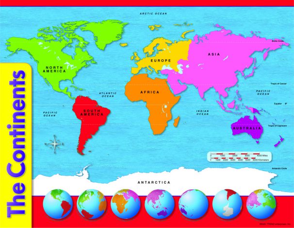 Continents Chart - Teachers Bazaar : Teachers Bazaar