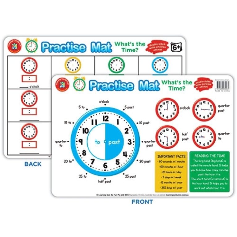 Practise Mat - What's the Time? - Teachers Bazaar : Teachers Bazaar